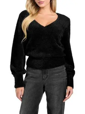 Guess Faux Fur Sweater - Black-black