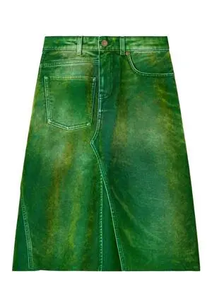 Tory Burch Denim-effect A-line Skirt - Green