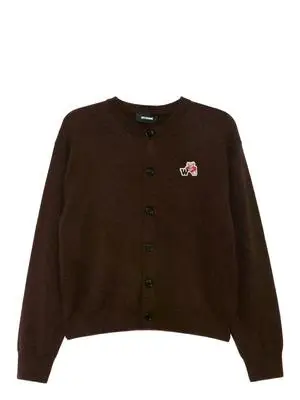 We11Done Bear Embroidered Cardigan - Brown