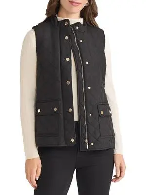 Jones New York Quilted Vest - Jones Black