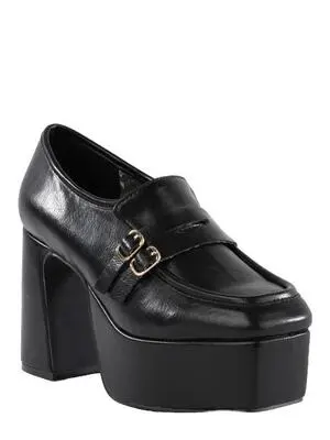 Bc Footwear Platform Pumps With Buckle Straps - Black