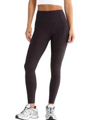 Zella Renew High Waist Pocket Leggings - Black Melange