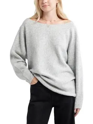 Bp. Lofty Boat Neck Oversized Sweater Grey Heather
