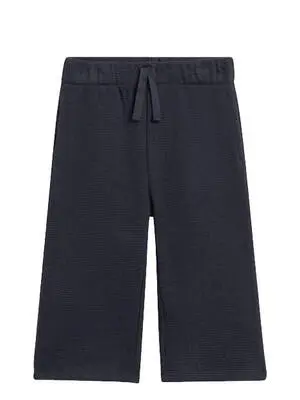 KENDI Clove Waffle Knit Straight Leg Pants Navy
