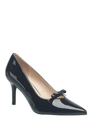 French Connection Pointed Toe Pumps With Bow Detailing Black