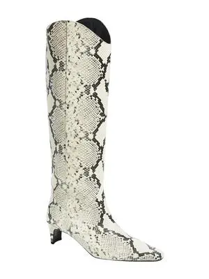 Staud Wally Western Boots - White Snake