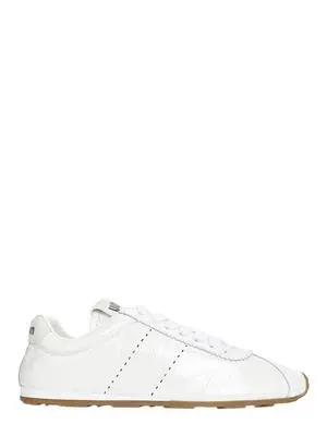 MIU MIU Shiny Leather Plume Sneakers