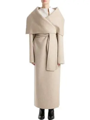 Khaite Levitt Cashmere Long Coat - Oatmeal