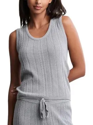 Barefoot Dreams CozyChic™ Cable Knit Tank Moonbeam