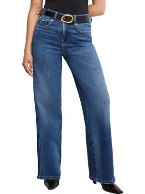 Good American Soft-tech Good Petite Wide Leg Jeans - Indigo891