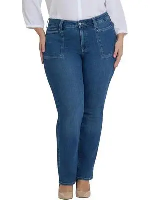 NYDJ Marilyn Patch Pocket Straight Leg Jeans Lake Notre-dame