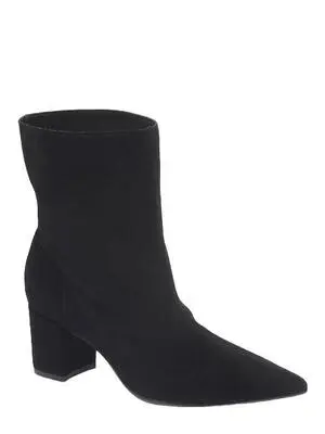 CHOCOLAT BLU Lynette Block Heel Bootie Black Suede