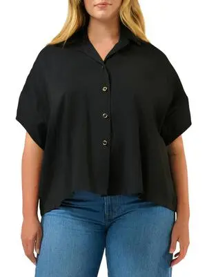 ESTELLE Relaxed Fit Button-up Shirt - Black