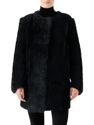 Akris Shearling Coat - Black