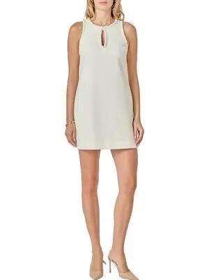 English Factory Textured Sleeveless Mini Dress - White