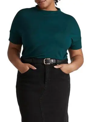 Universal Standard Petra Short Sleeve Top Forest Green