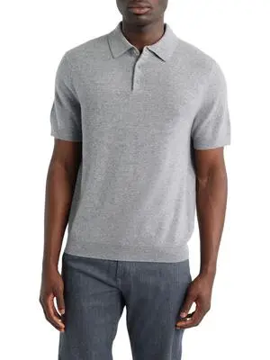 Nordstrom Cashmere Polo Grey December Heather