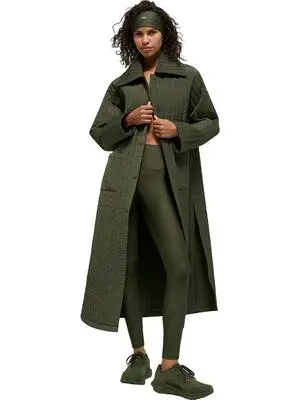 Alo Yoga Quilted Skyline Long Coat Green Olive