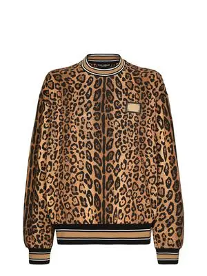 Dolce & Gabbana Leopard- Round-neck Sweatshirt - Print