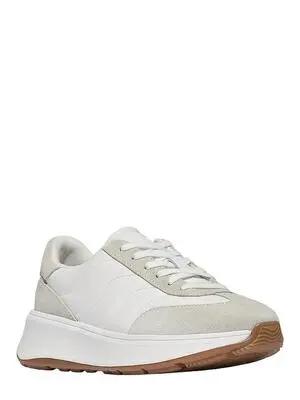 Fitflop F-mode Leather And Suede Sneakers - Urban White