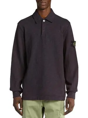 Stone Island Long Sleeve Polo Shirt - Dark Blue