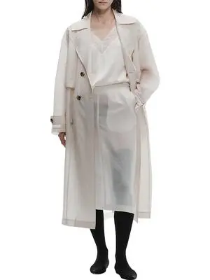 SAINT ART Osman Sheer Oversized Trench - Straw