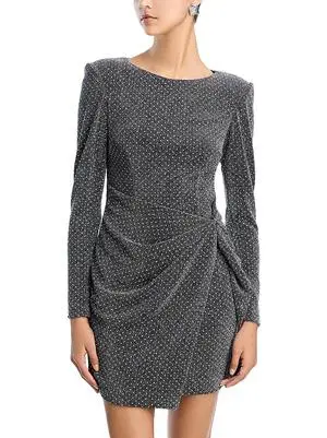 Aqua Studded Knit Mini Dress Exclusive - Black Silver