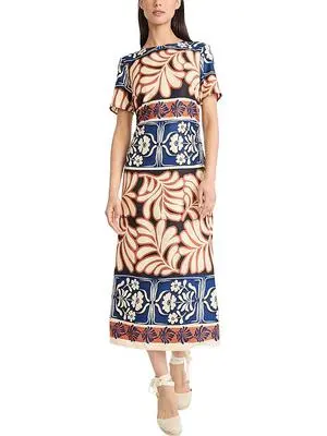 Maggy London Printed Midi Dress - Black/navy
