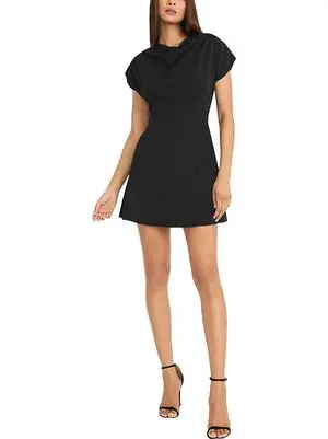 Maggy London Cowl Neck Mini Dress - Black