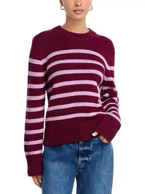Rails Alise Striped Cotton Sweater - Mulberry Stripe