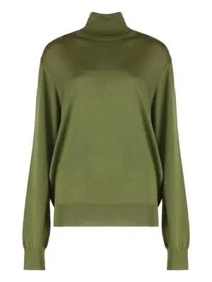 Saint Laurent Wool Blend Turtleneck Sweater - Green