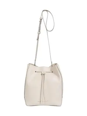 Brunello Cucinelli Bead-embellished Leather Bucket Bag - Stone
