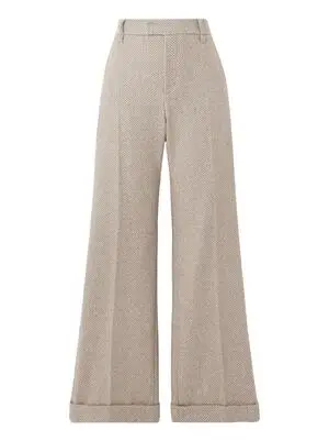 BRUNELLO CUCINELLI Herringbone Woven Wide-Leg Pants