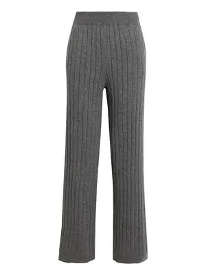 Brunello Cucinelli Ribbed Cashmere Straight-leg Pants - Anthracite