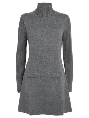 Maje Knitted Turtleneck Mini Dress - Black