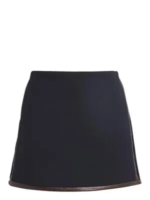 Sandro Leather-detail Mini Skirt - Blue