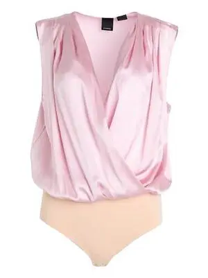 Pinko Satin Two-tone Bodysuit - Pink