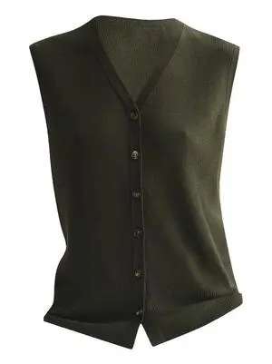 Veronica De Piante Alice Merino Wool Vest - Olive