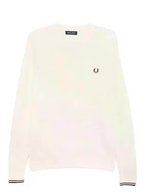 Fred Perry Embroidered-logo Jumper - Neutrals