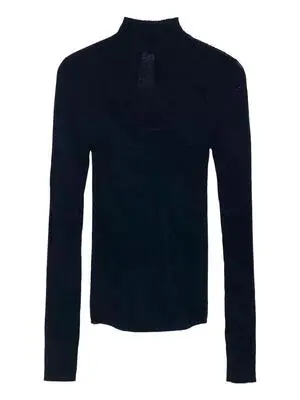 TWINSET High-neck Ribbed Sweater - Blue