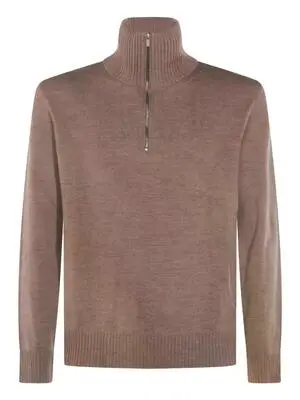 Altea Zip-fastening Virgin Wool Sweater Neutrals