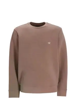 Emporio Armani Logo-patch Cotton Sweatshirt - Neutrals