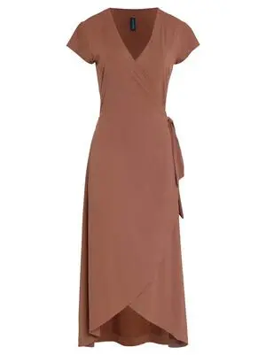 LYGIA & NANNY Falcão Short-sleeve Wrap Dress - Brown