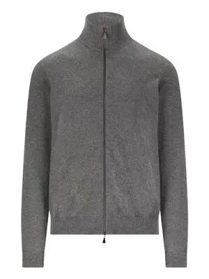 Alpha Studio Cashmere Zip-up Cardigan - Grey