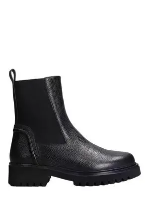 EVALUNA Leather Combat Boots - Black