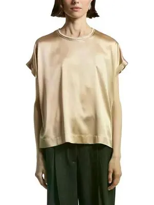 Peserico Silk-blend Short-sleeve Top - Neutrals
