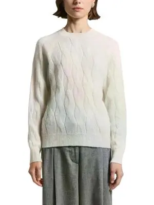 Peserico Cable-knit Round-neck Sweater - White