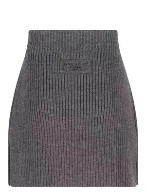 Givenchy Ribbed Knit Mini Skirt - Grey