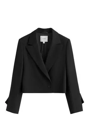 Cuyana Cropped Wool Blazer - Black