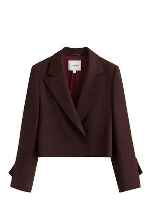 Cuyana Cropped Wool Blazer - Fondant